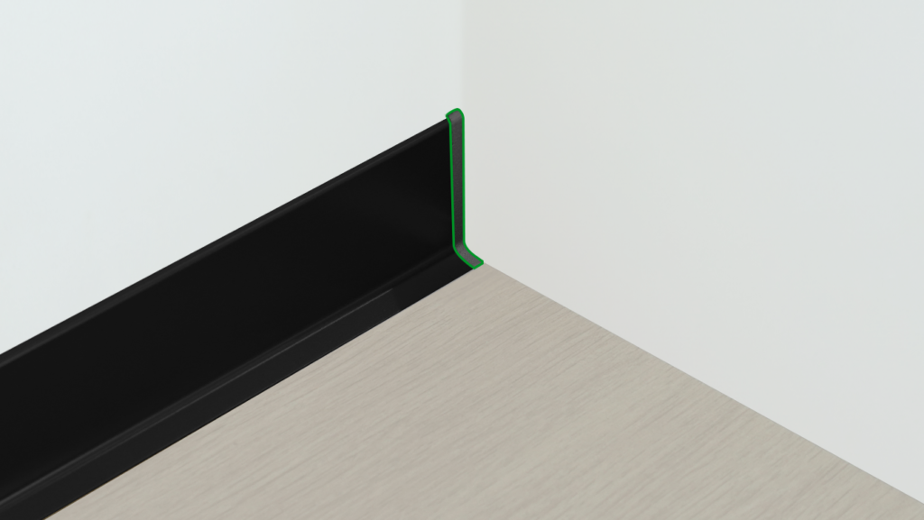 Al Wall Plint Glue LEFT END - (SPC ACCESSORIES METAL PLINT GLUE) - Roshan